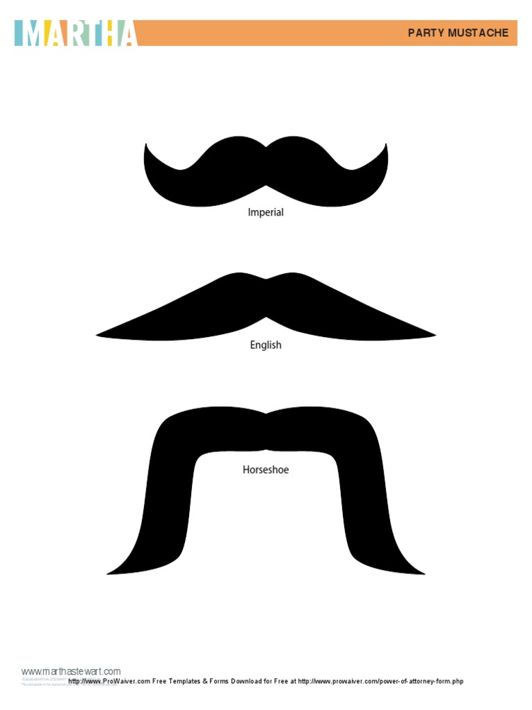 Free Horseshoe Party Mustache Template | PDF