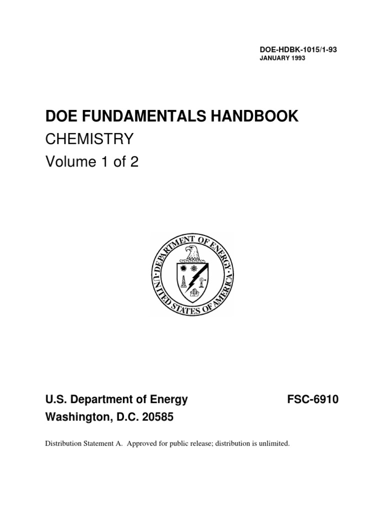 Chemistry - Fundamentals Handbook - Volume 1 of 2 | PDF