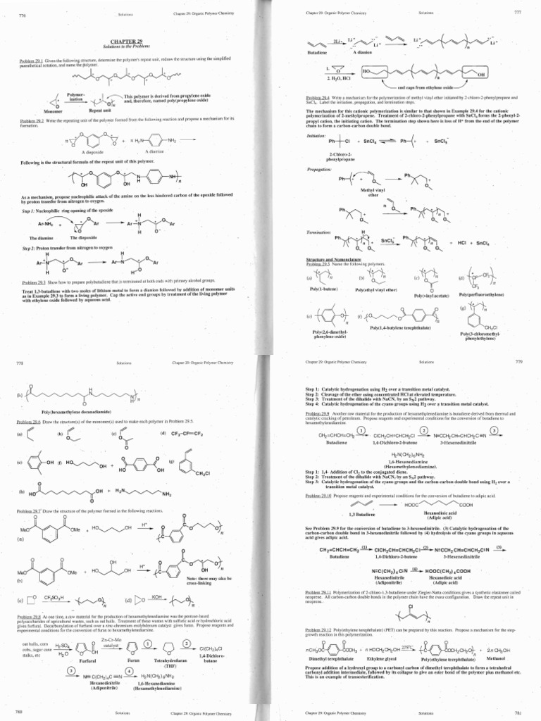 Ch29 Brown Organic Chemistry Solutions | PDF | Polymerization | Polymers