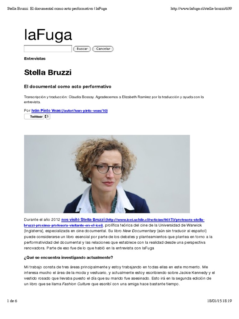 Stella Bruzzi: El Documental Como Acto Performativo - Lafuga | PDF ...