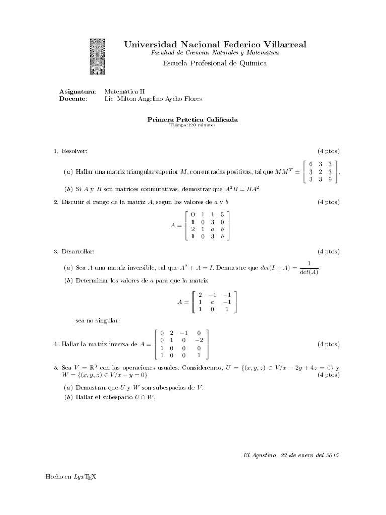 Practica 1 Matematica II | PDF