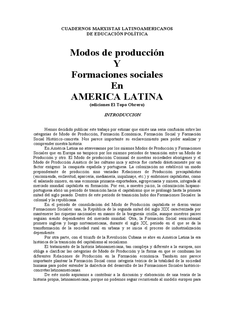 Modos de Produccion | PDF