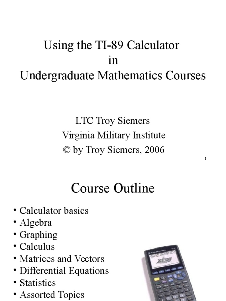 TI-89 Manual With Solutions | PDF | Eigenvalues And Eigenvectors ...