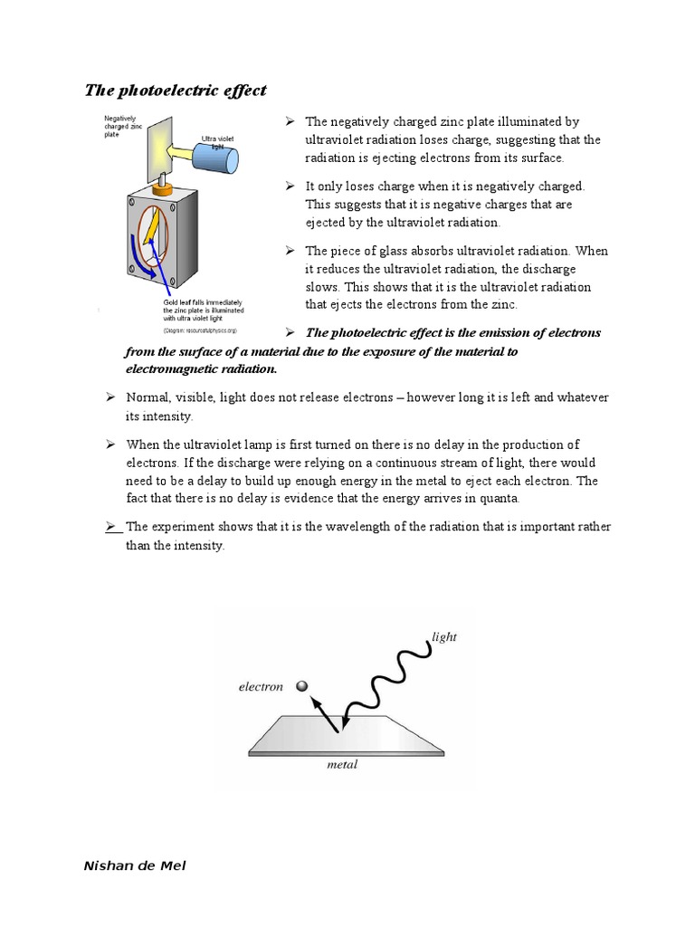 The Photoelectric Effect (Notes) | PDF | Photoelectric Effect ...