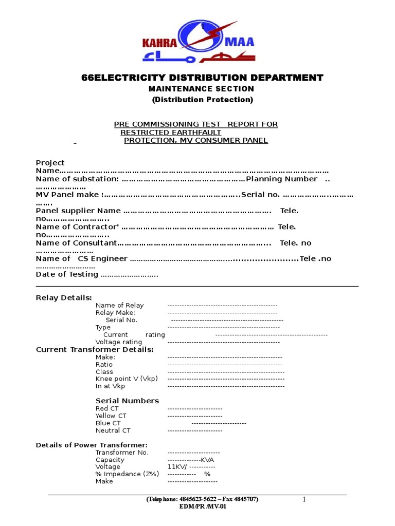 Ref Testing - MV Panel Rev | PDF | Electrical Resistance And ...