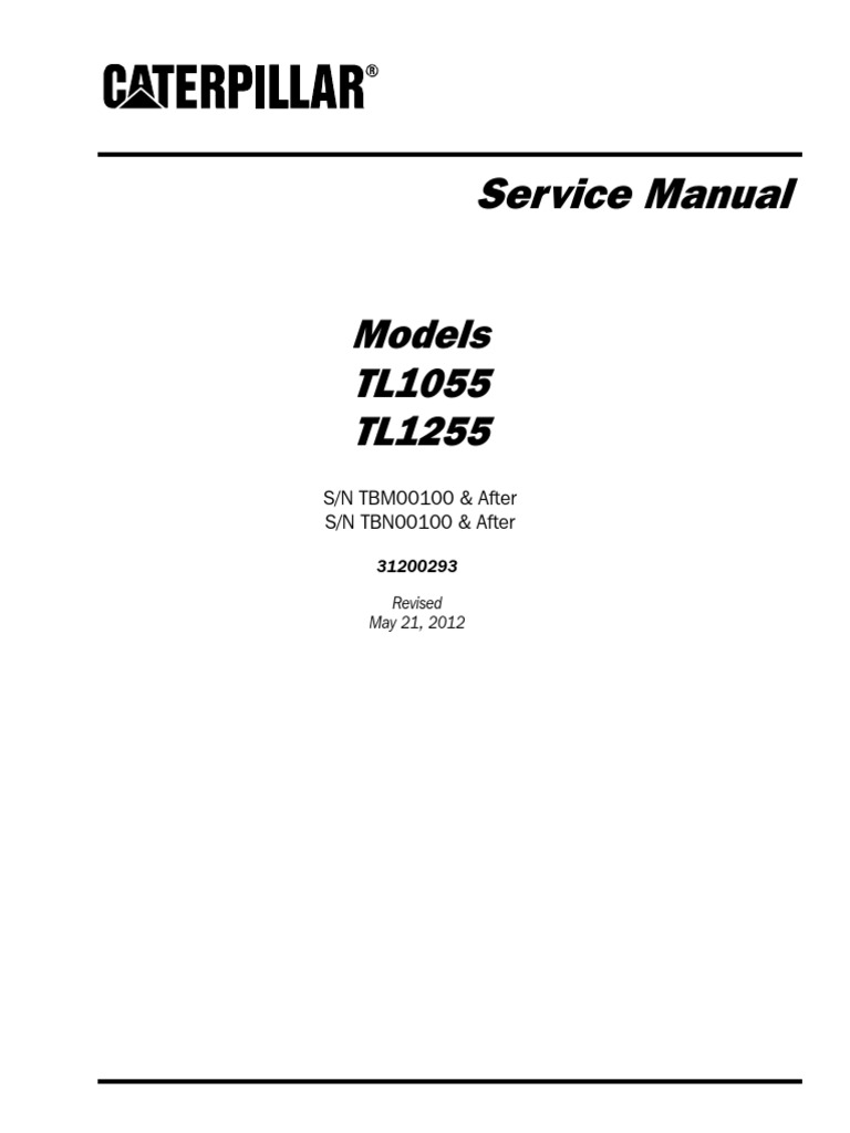 Tl1055 Service Manual | PDF | Screw | Axle