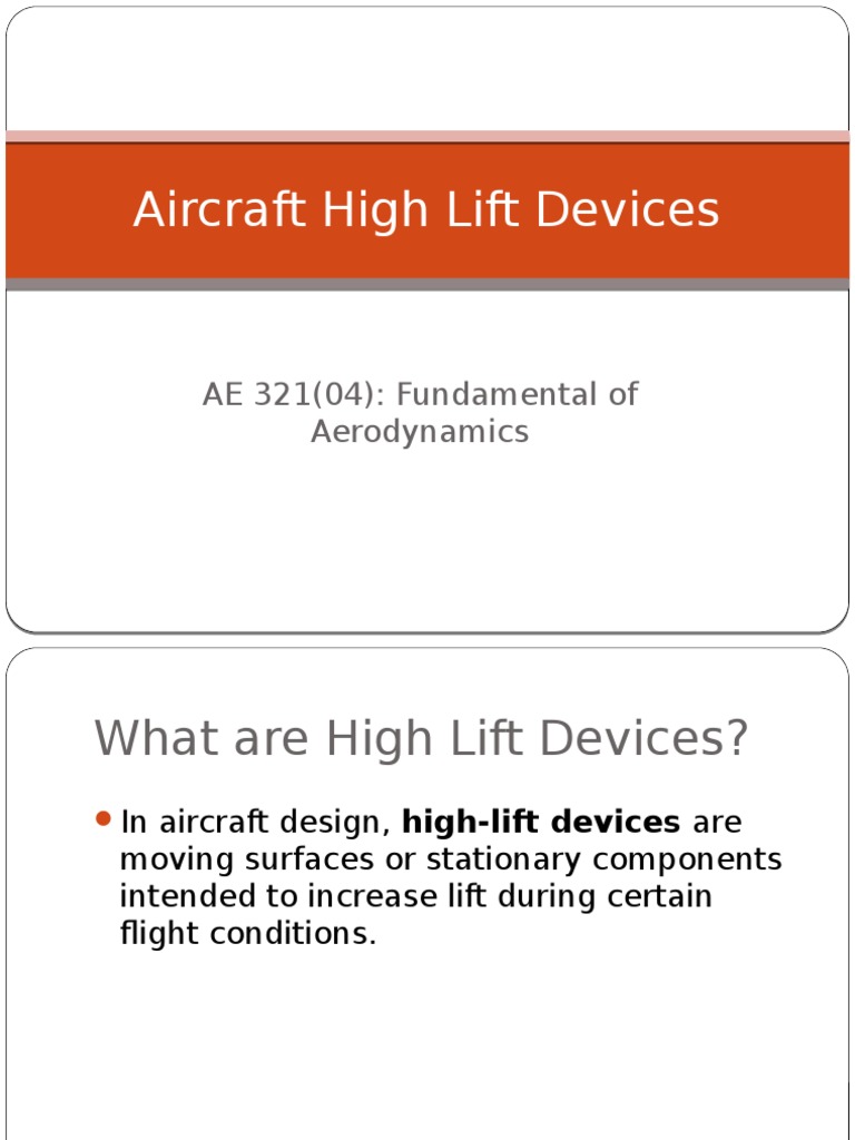 High Lift Devices Aircraft