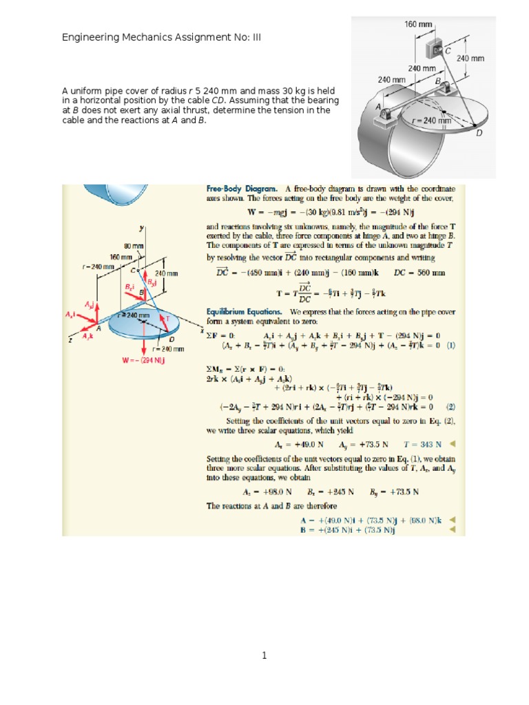 Rigid Body 3D Ans | PDF | Tension (Physics) | Force