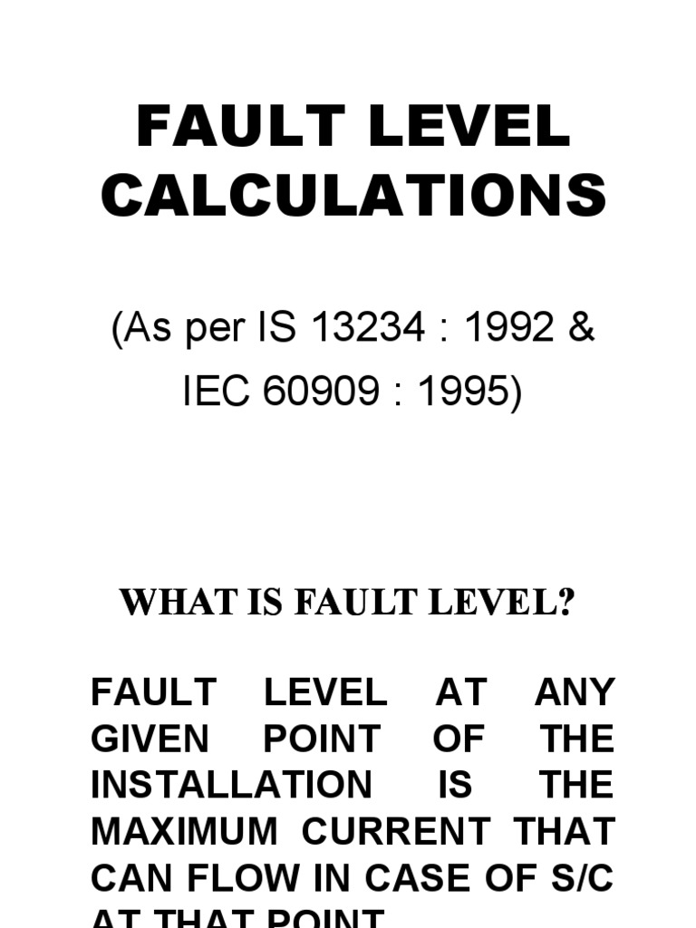 Fault Level | PDF | Electrical Network | Electrical Components