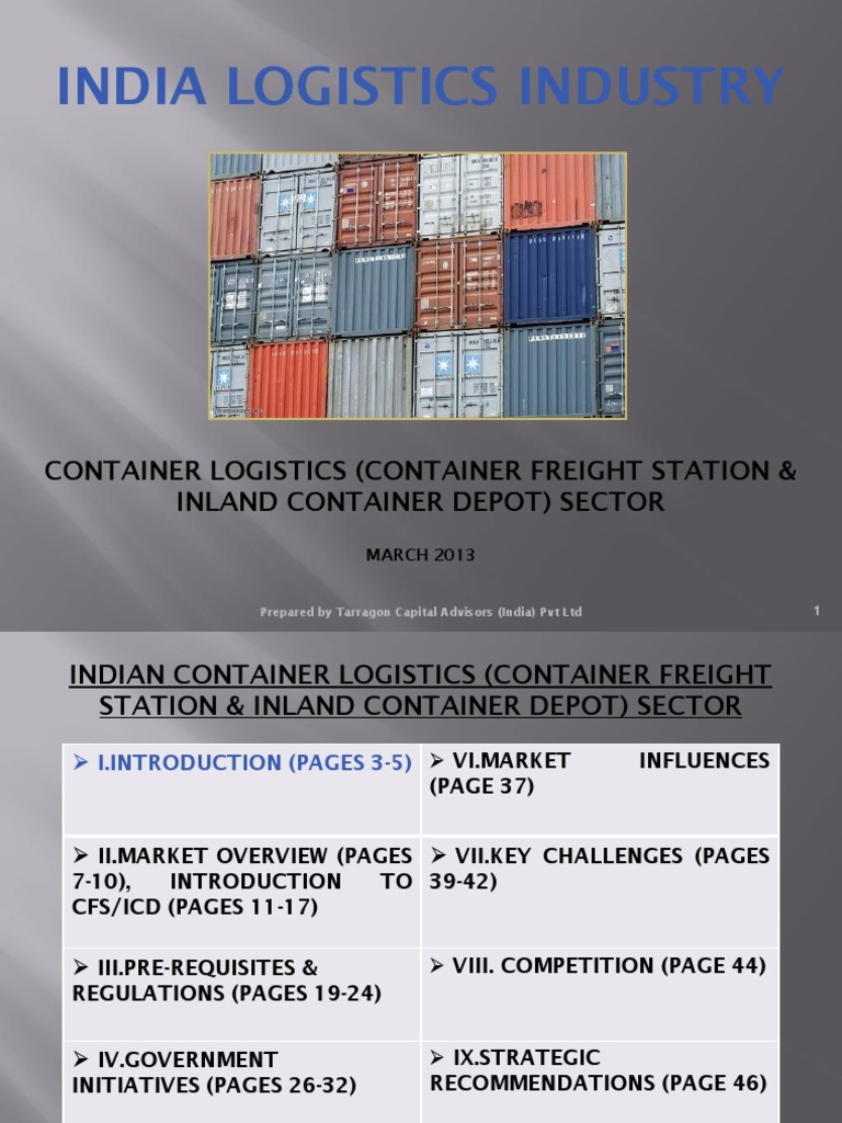 Container Logistics Sector - Tarragon Capital Advisors | PDF | Containerization | Cargo