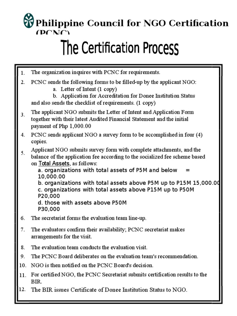 Philippine Council For NGO Certification (PCNC) | PDF | Finance & Money ...