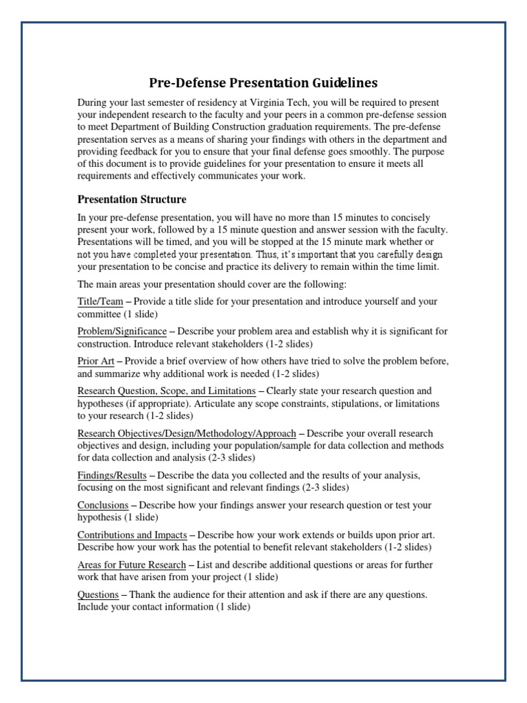 Pre Defense Guidelines | PDF | Graphics | Poster