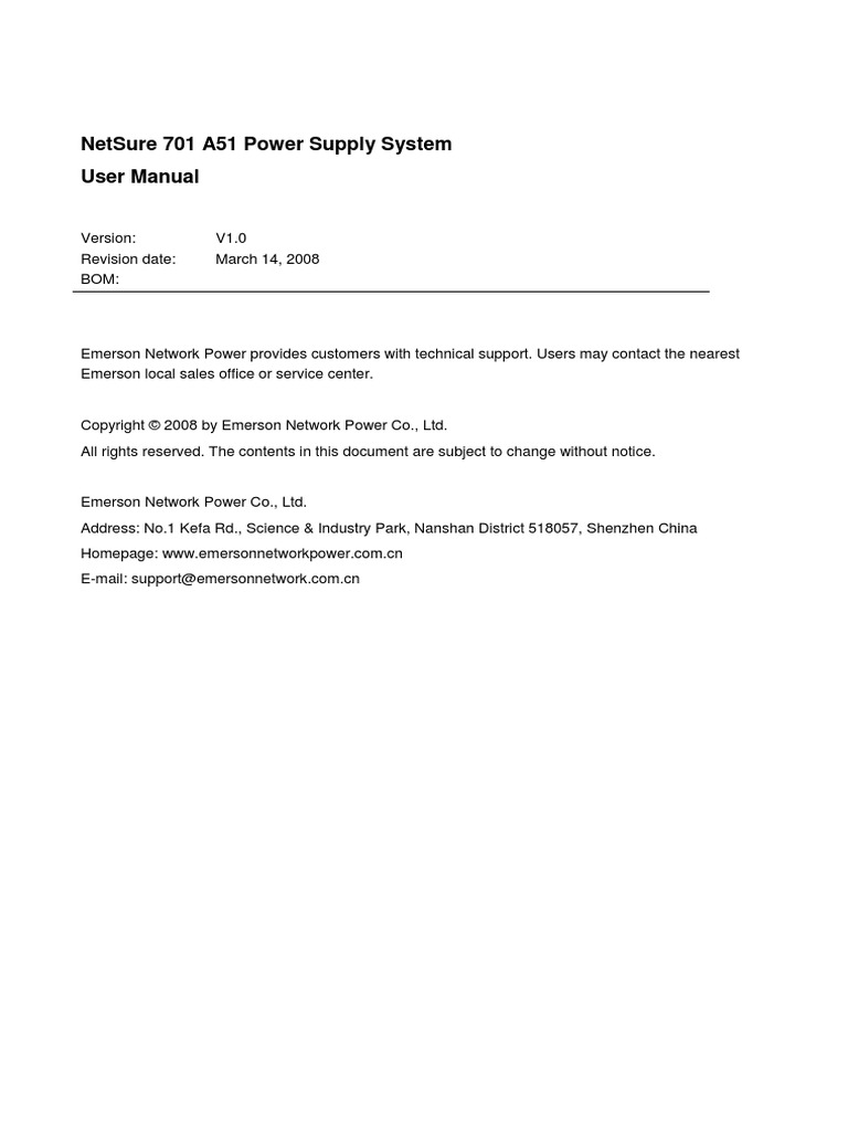 User Manual - NetSure 701 A51-41 | PDF | High Voltage | Rectifier