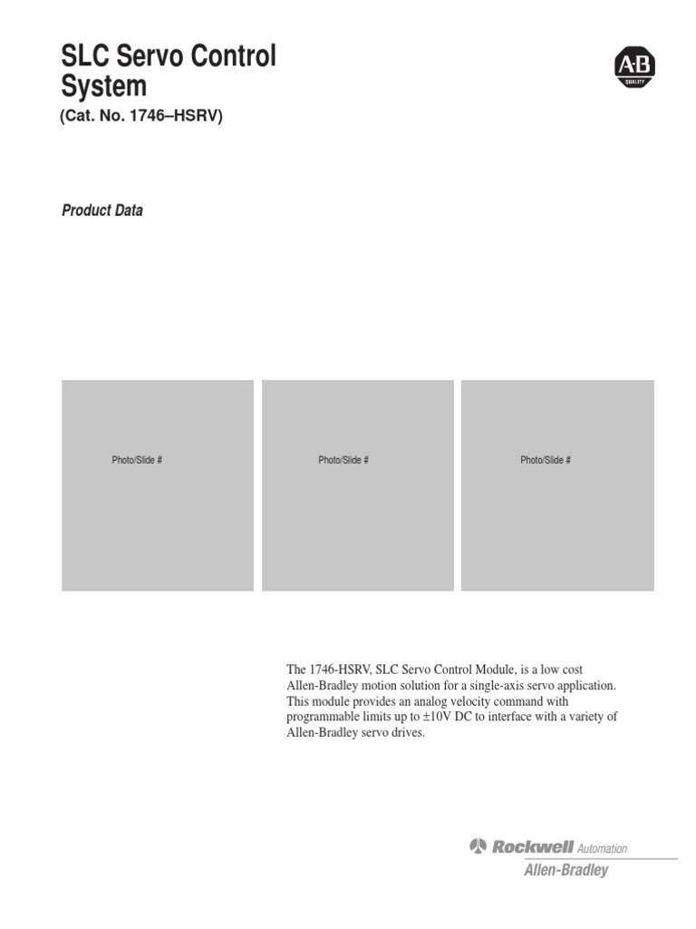 1746-HSRV SLC Servo Control Module | PDF | Servomechanism | Power Supply