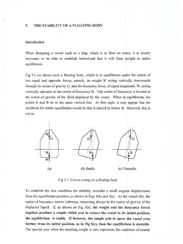 Stability of Floating Bodies Analysis | PDF | Buoyancy | Fluid Mechanics