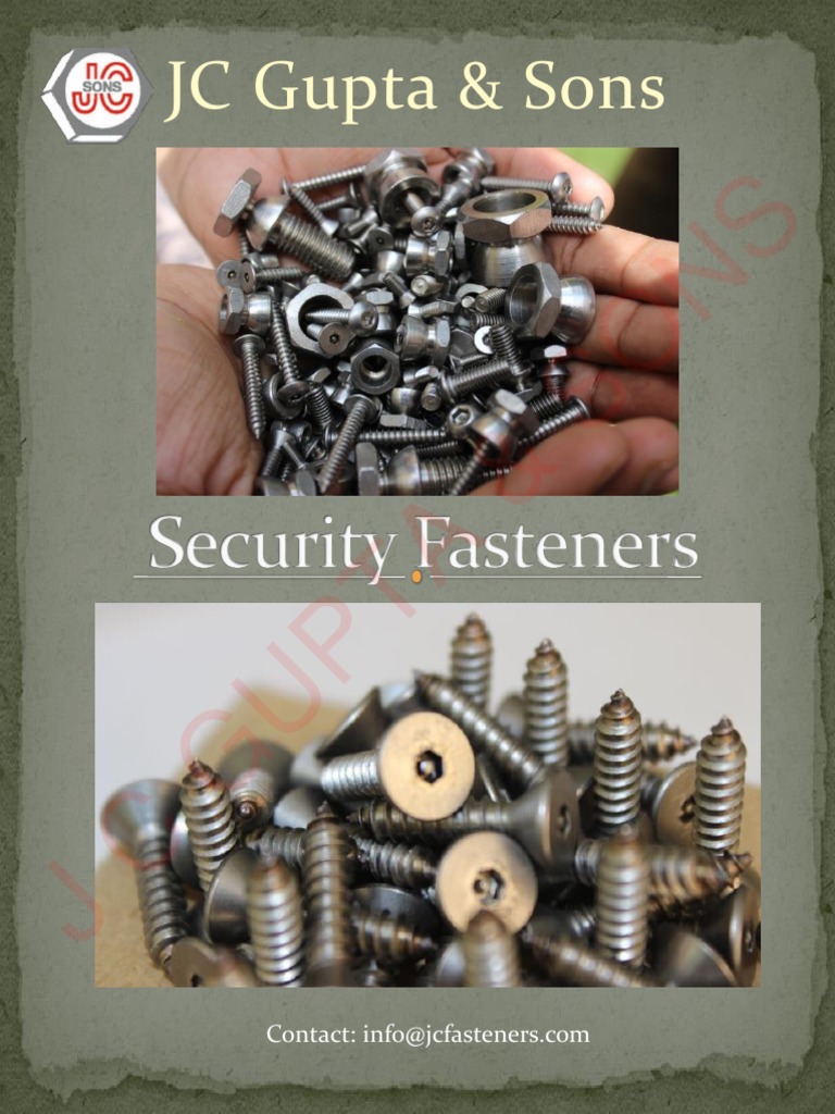 Premium Security Fasteners Overview | PDF