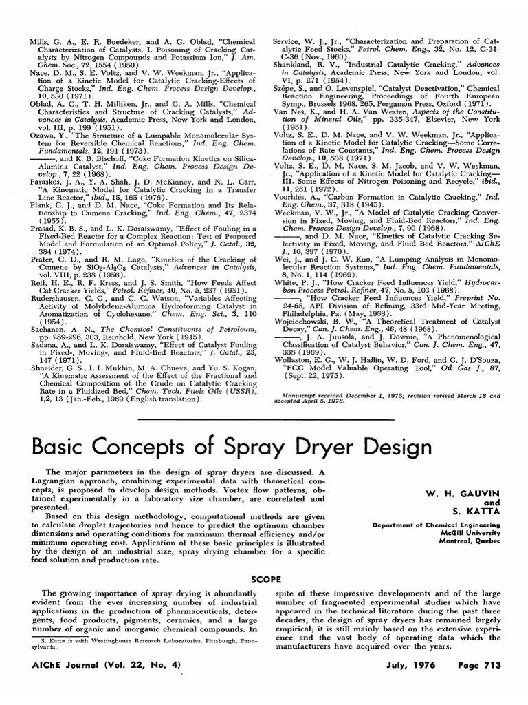 Spray Dryer Design Principles and Methods | PDF | Rotation Around A ...