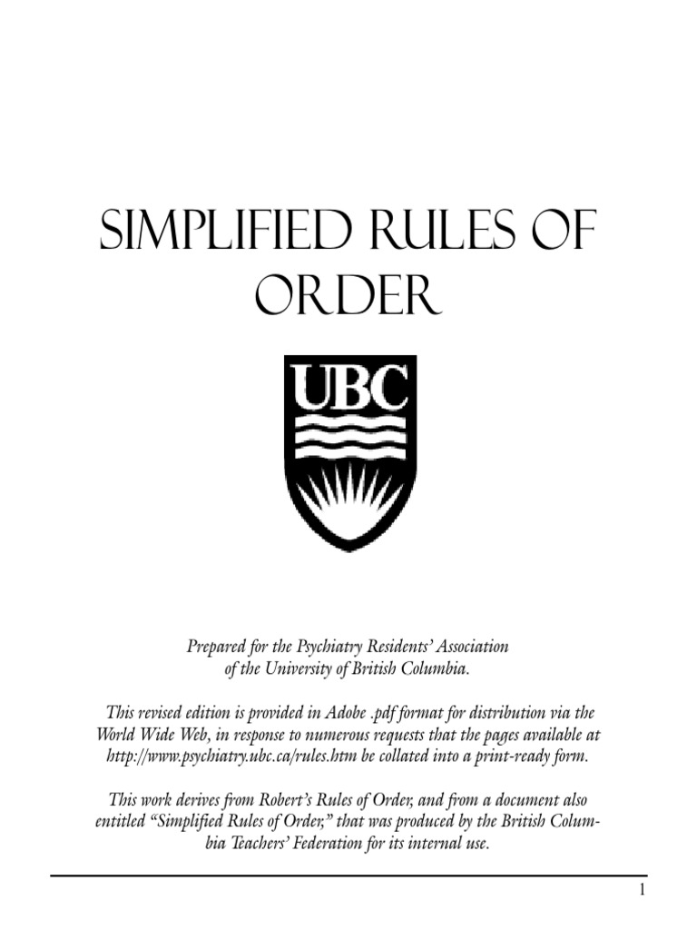 Simplified Roberts Rules of Order | PDF | Committee | Agenda (Meeting)