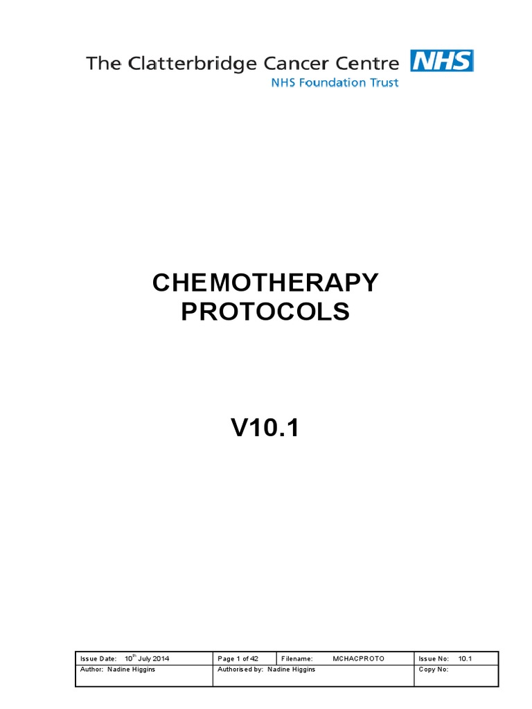 Chemotherapy Protocols V 101 | PDF | Cancer Treatments | Chemotherapy