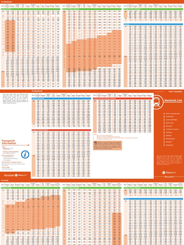 Mandurah Line Timetable | PDF | Public Transport | Transport