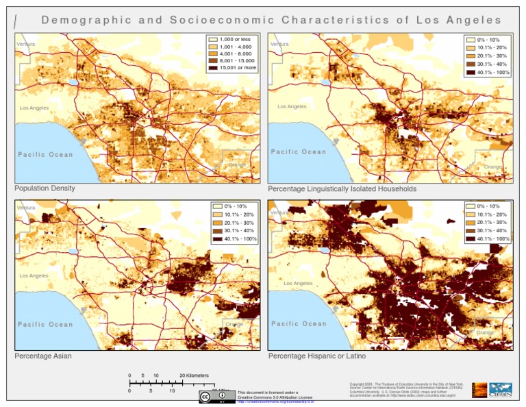 Demographic and Socioeconomic Characteristics of Los Angeles | PDF ...