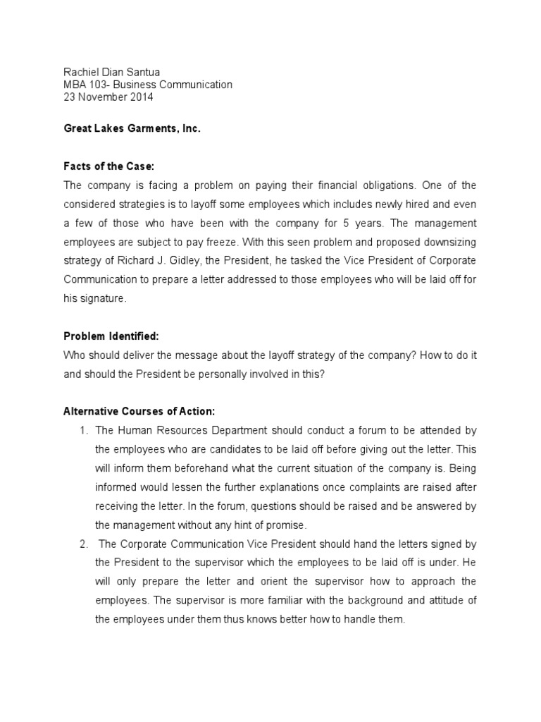 GLG layoff communication plan | PDF | Layoff | Employment