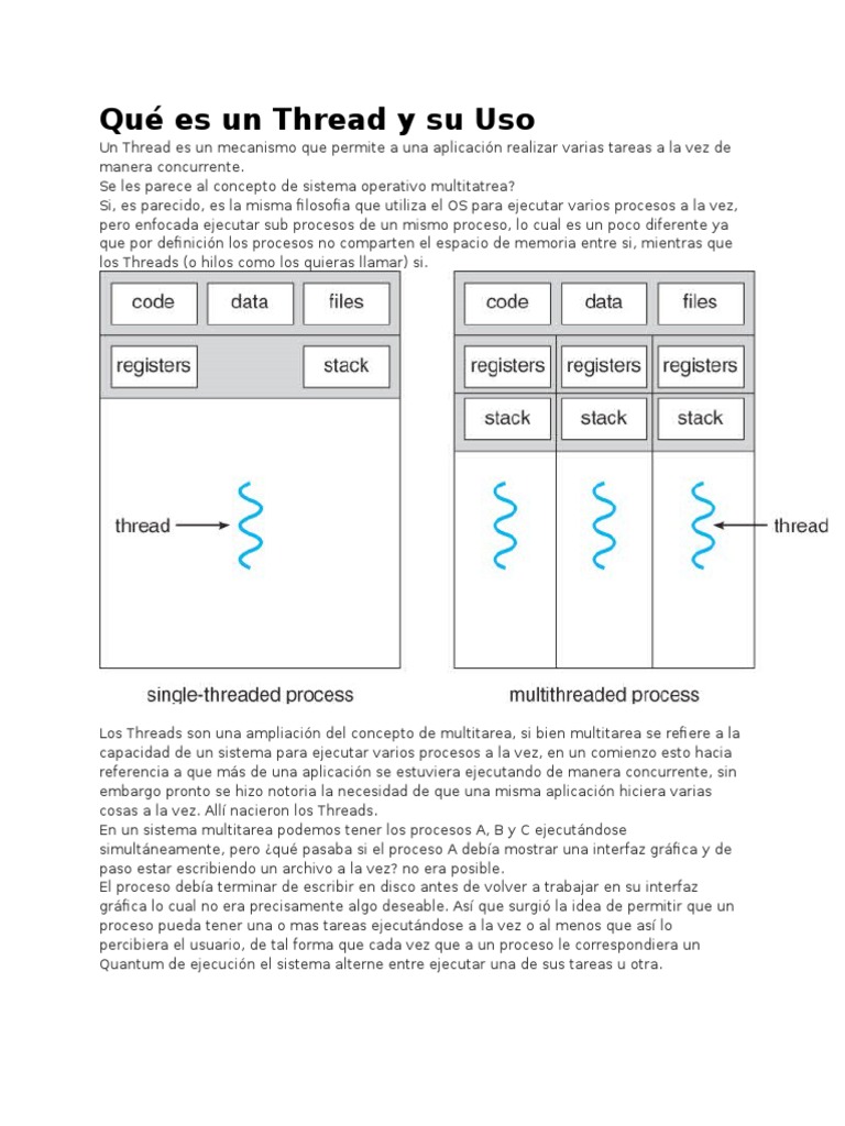 Qué Es Un Thread y Su Uso | PDF | Hilo (Computación) | Kernel (sistema operativo)