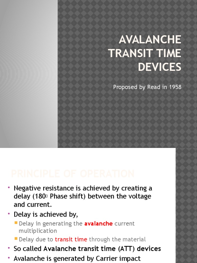 Avalanche Transit Time Devices | PDF