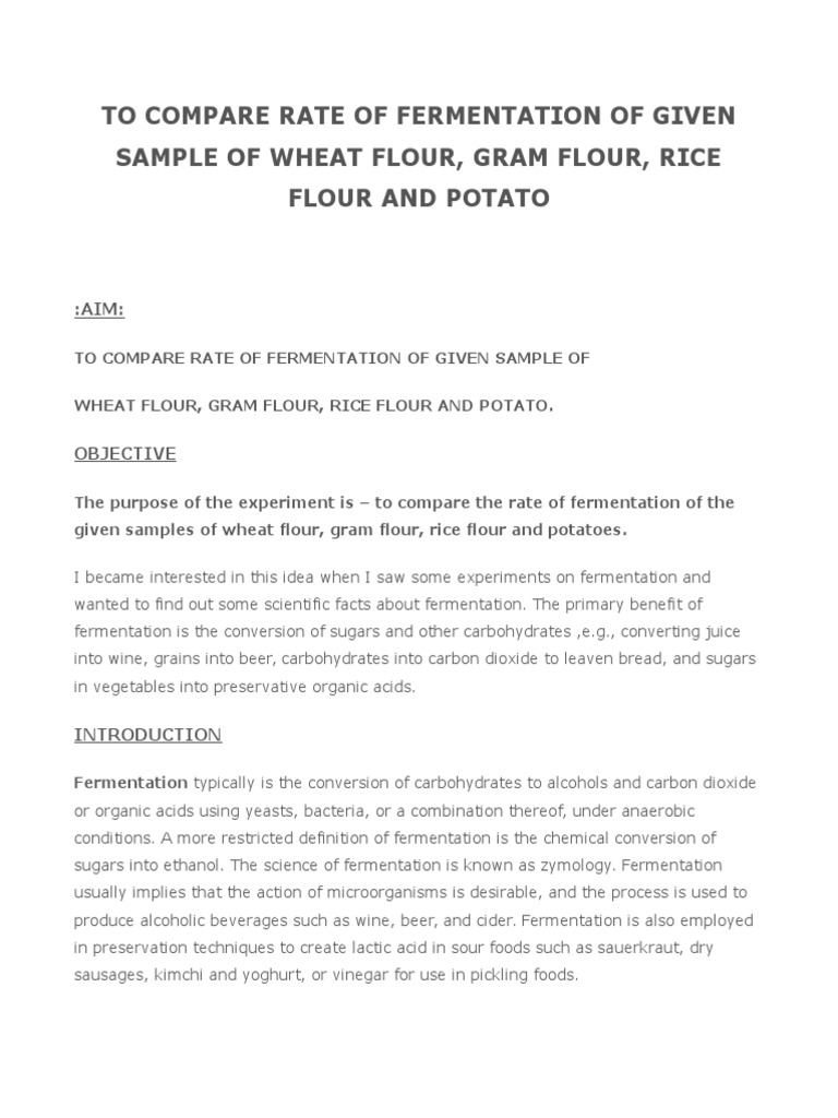 Rate of Fermentation | PDF | Fermentation In Food Processing | Fermentation
