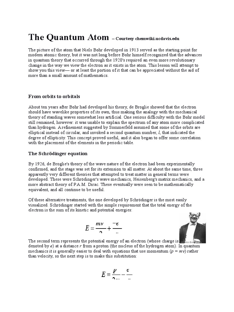 The Quantum Atom | PDF | Atomic Orbital | Spin (Physics)