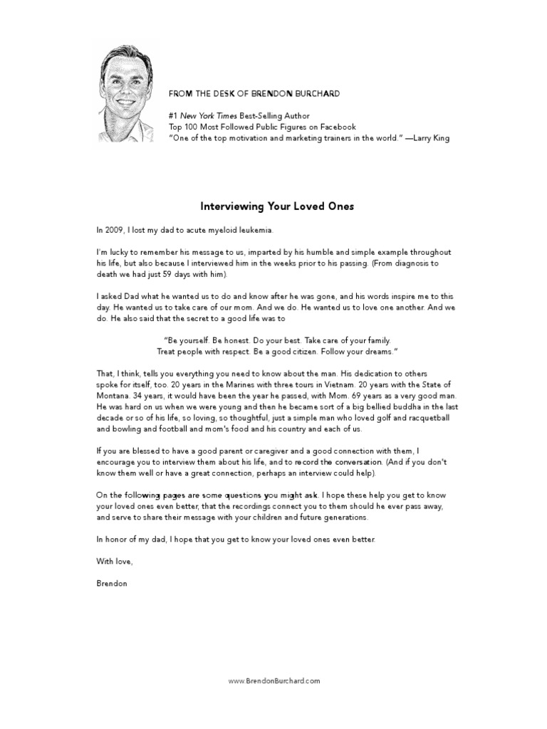 Life Interview Questions | PDF | Family | Society