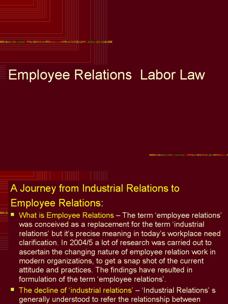 Employee Relations Labor Law | PDF | Industrial Relations | Employment
