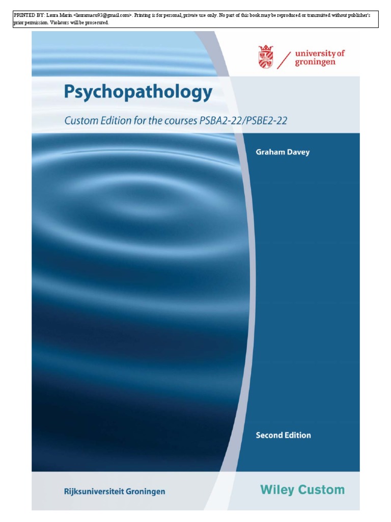 Psychopathology, 2nd Edition PDF | PDF | Computing And Information ...