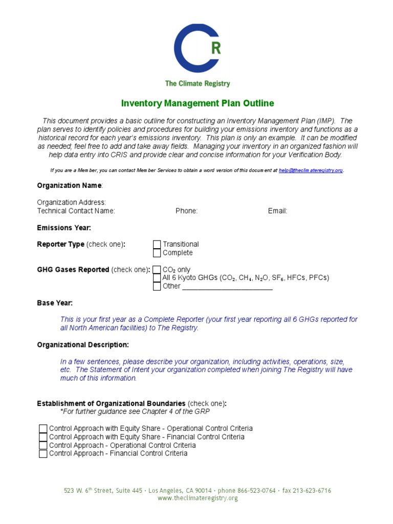 3 Inventory Management Plan Template | PDF | Verification And ...