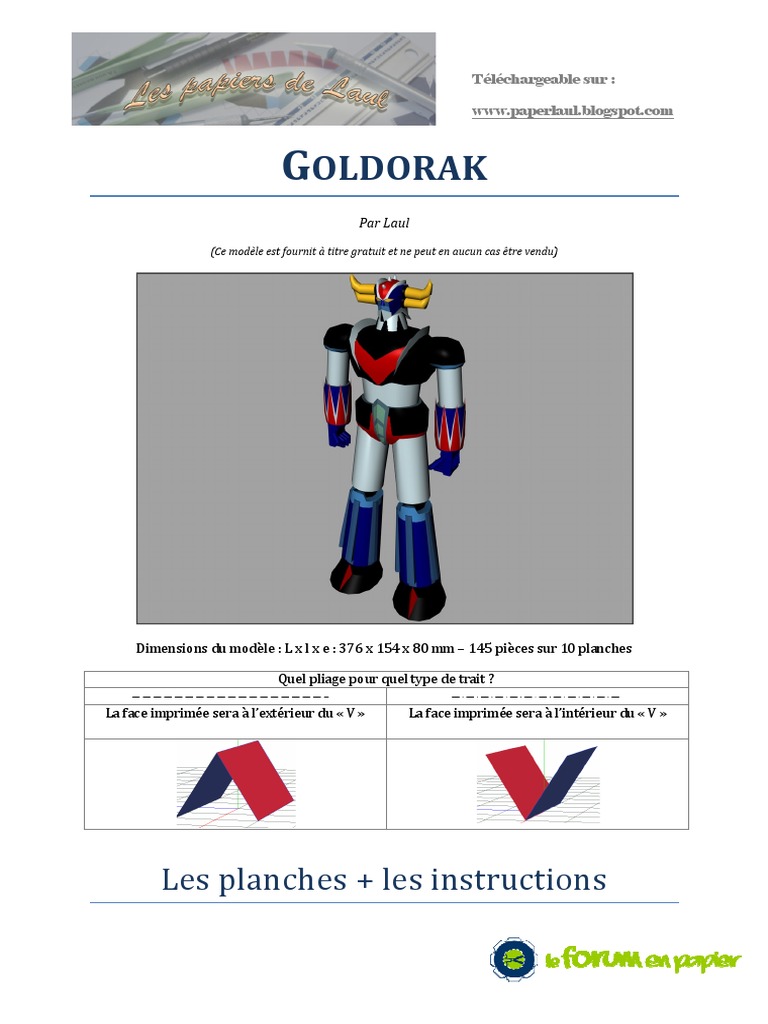 Modèle Papercraft Goldorak Gratuit | PDF | Échecs | Théorie (échecs)