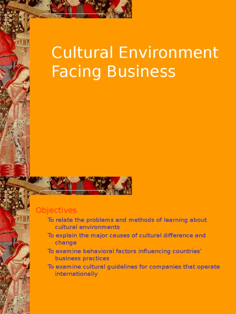 Cultural Environment Facing Business | PDF | Behavior | Perception
