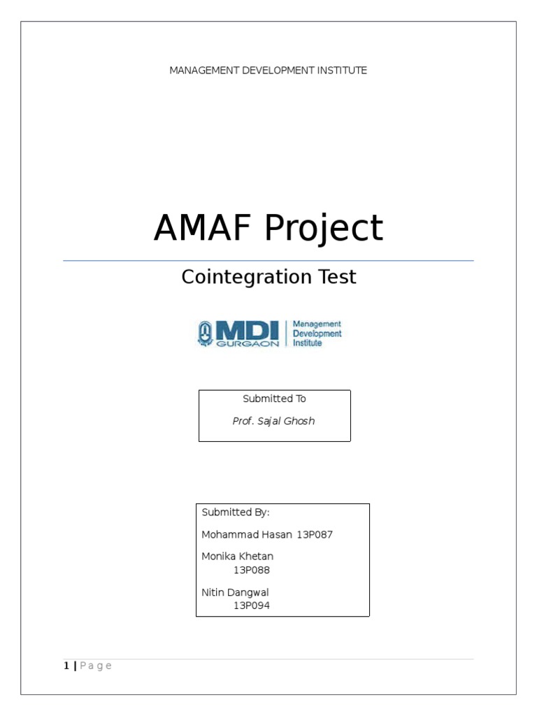 Cointegration Analysis | PDF | P Value | Statistical Inference