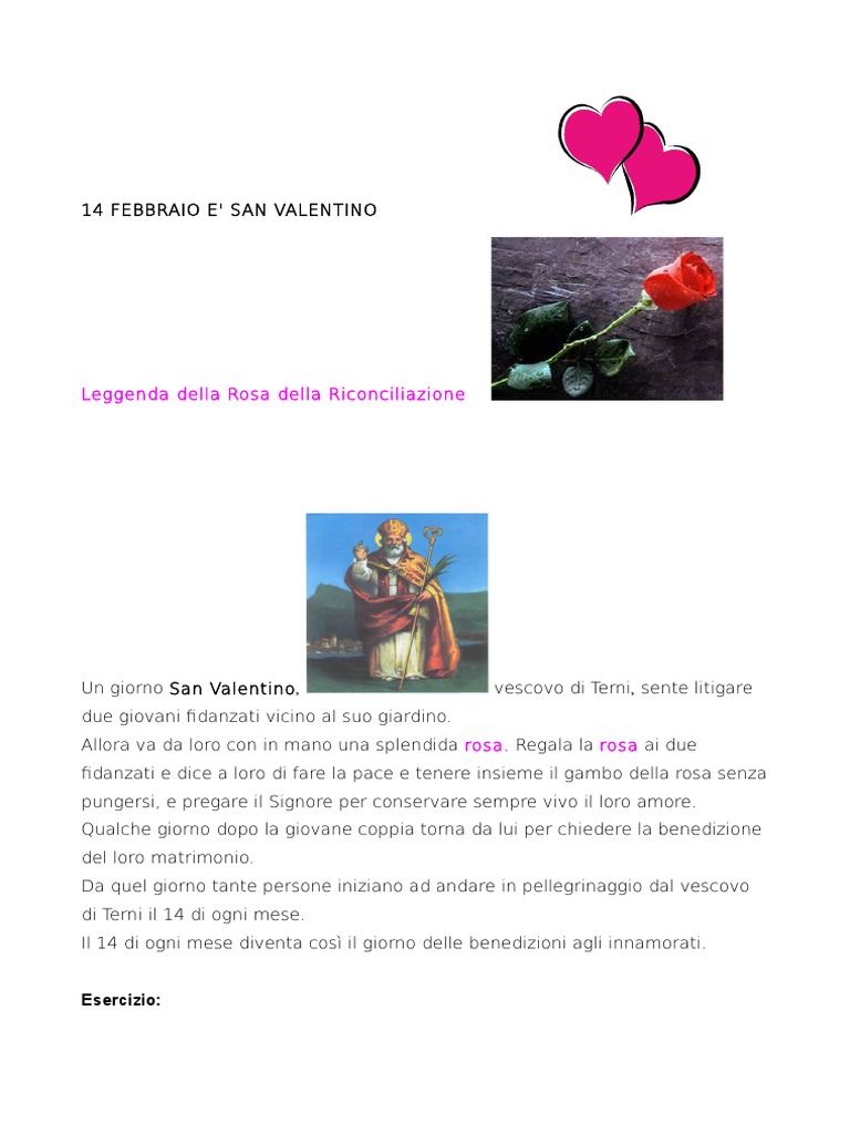 San Valentino - Livello A1/A2 | PDF