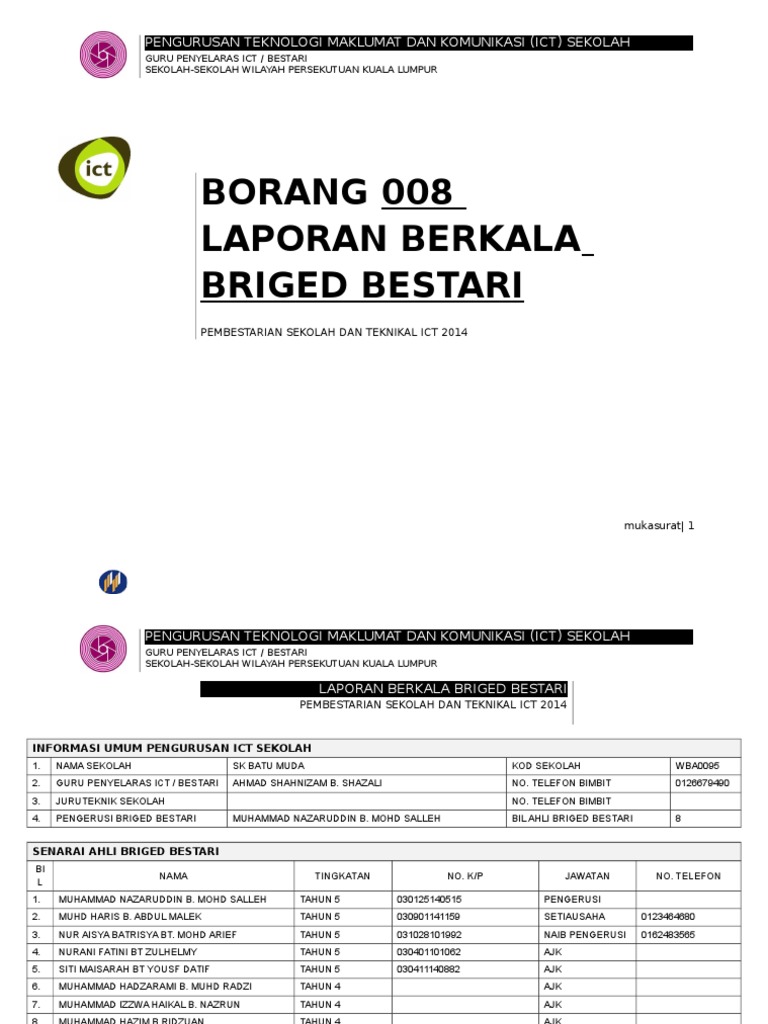 008-Laporan Berkala Briged Bestari 2JULAI2014 | PDF