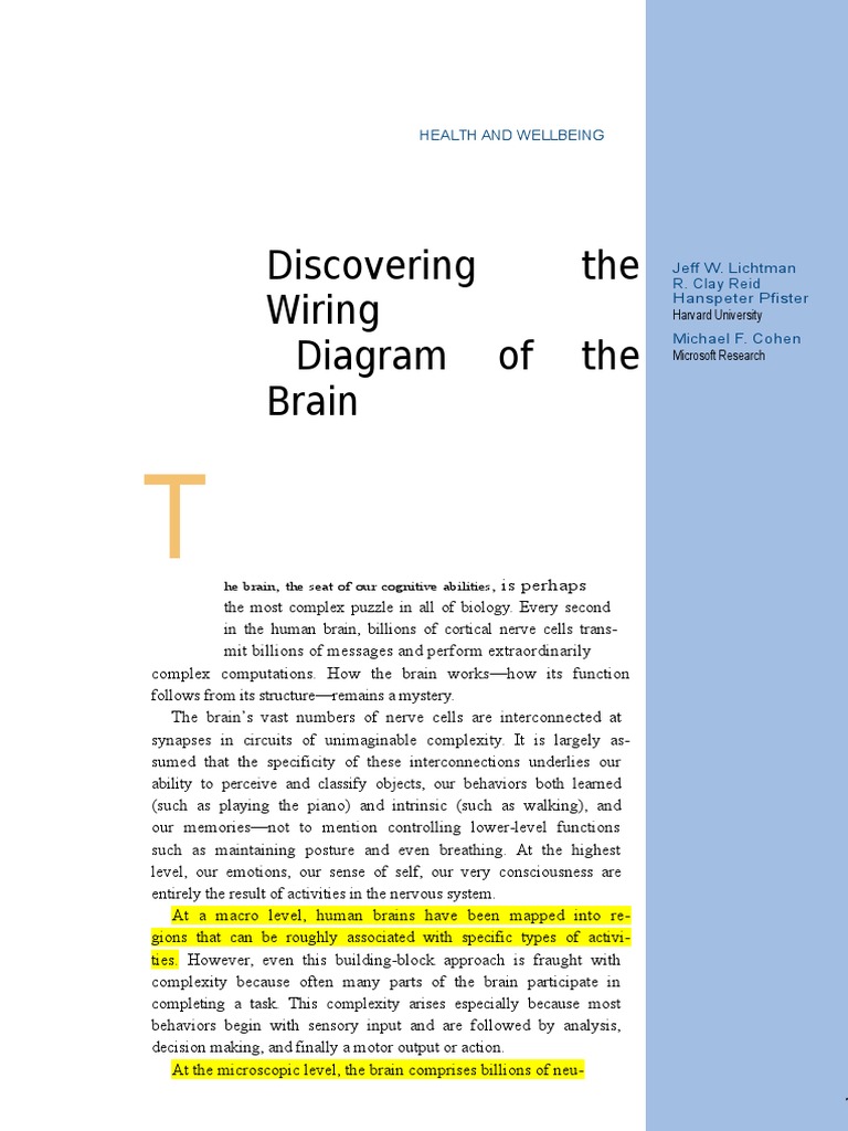 Discovering The Wiring Diagram of The Brain | PDF | Brain | Neuron