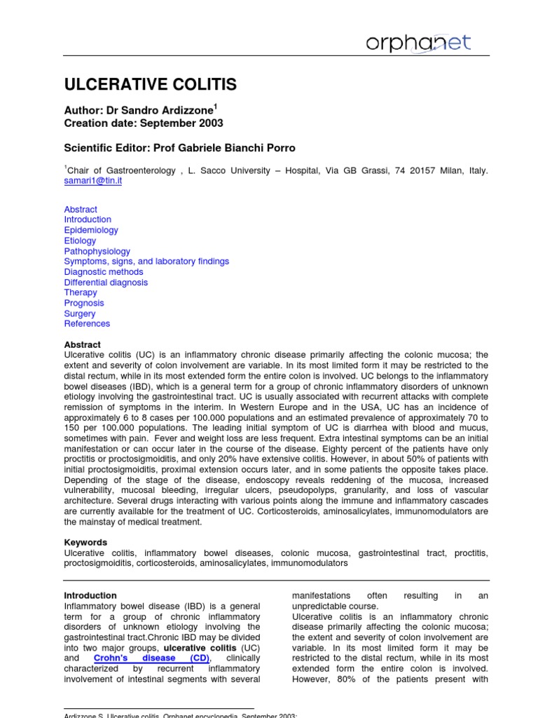 Ulcerative Colitis | PDF | Inflammatory Bowel Disease | Ulcerative Colitis
