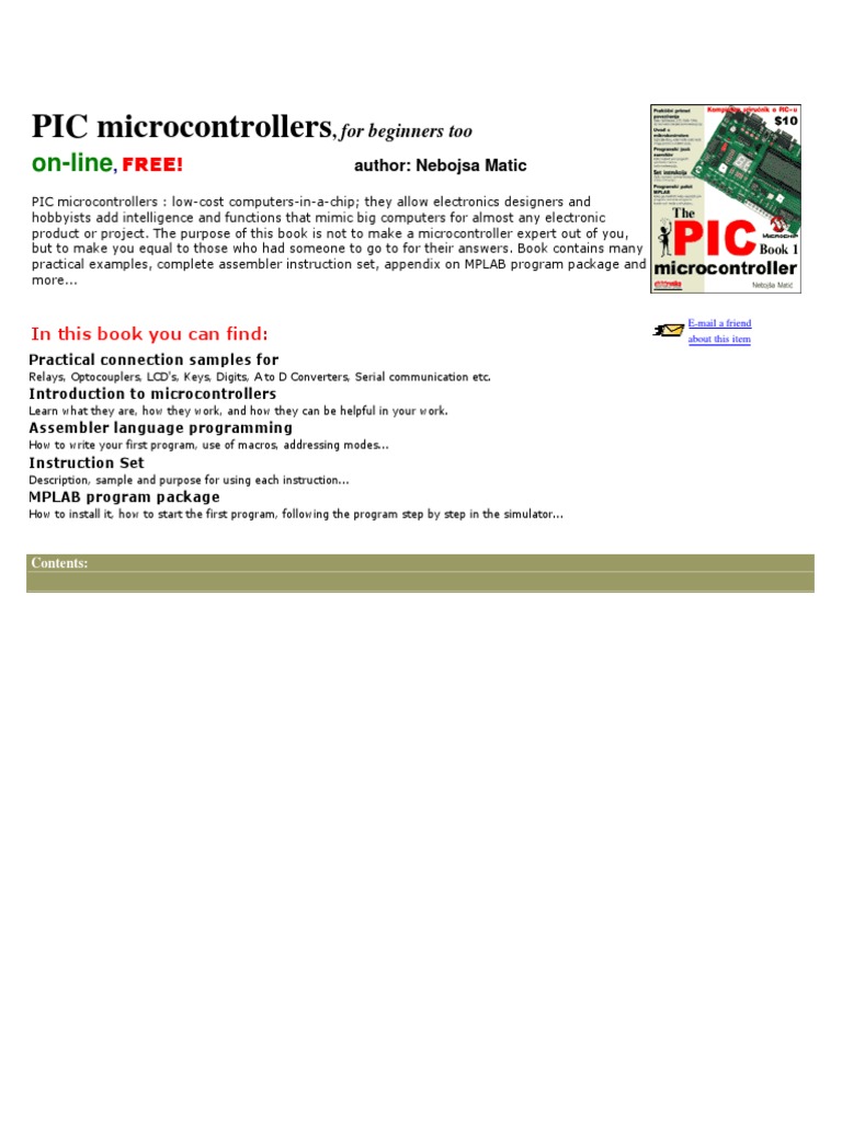 Pic Microcontrollers PDF | PDF