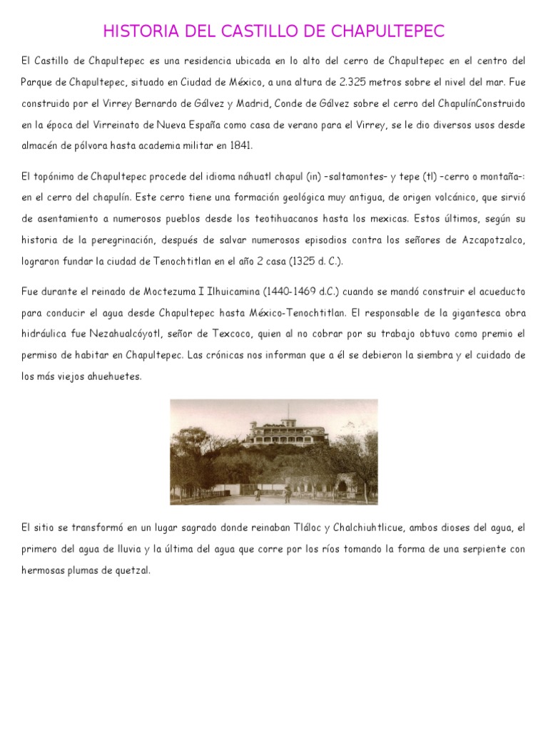 Castillo de Chapultepec Historia | PDF | México | Gobierno