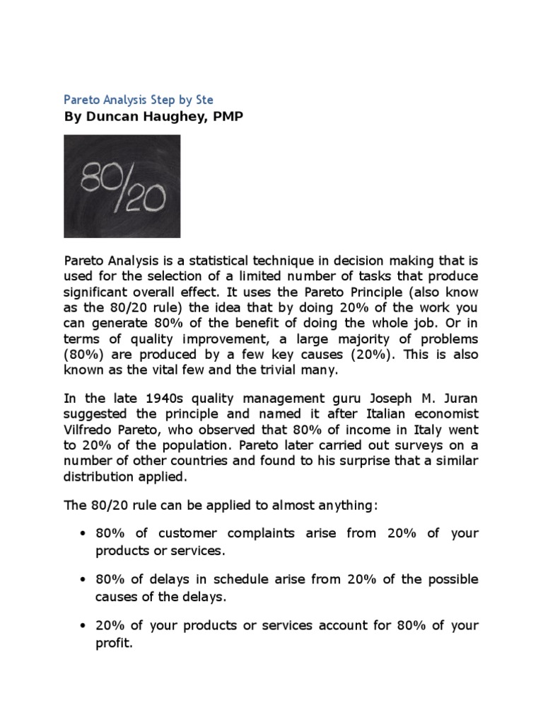 Pareto Analysis for Effective Decision-Making | PDF | Business ...