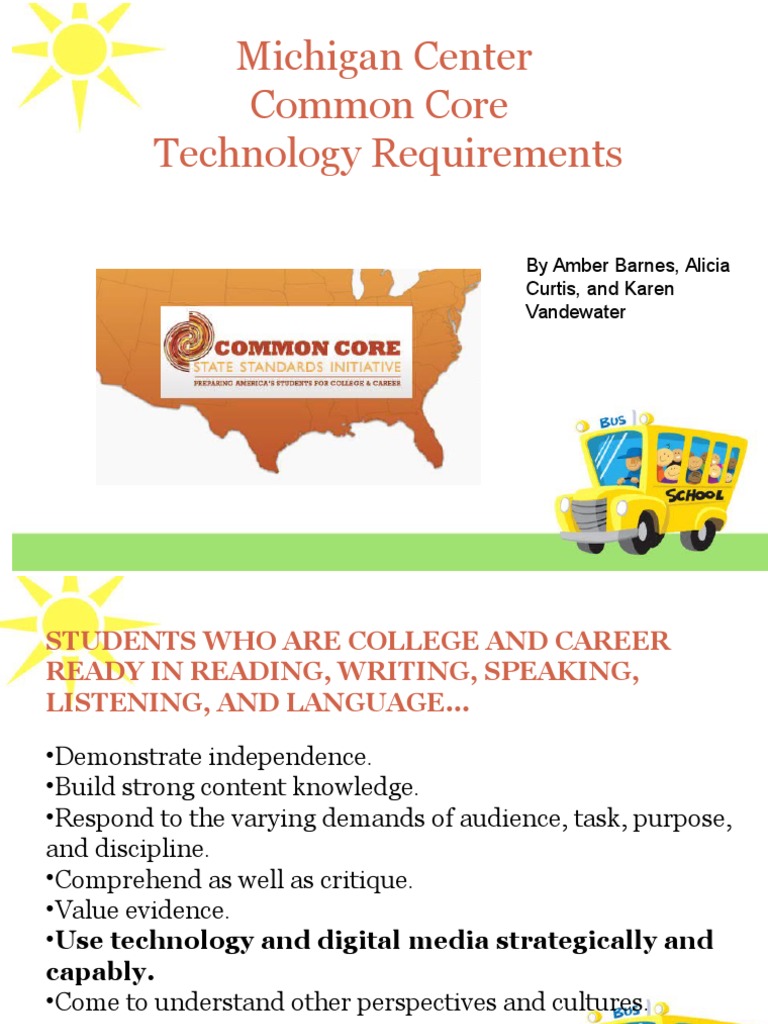 Michigan Center Common Core Tech Standards | PDF | Reading ...
