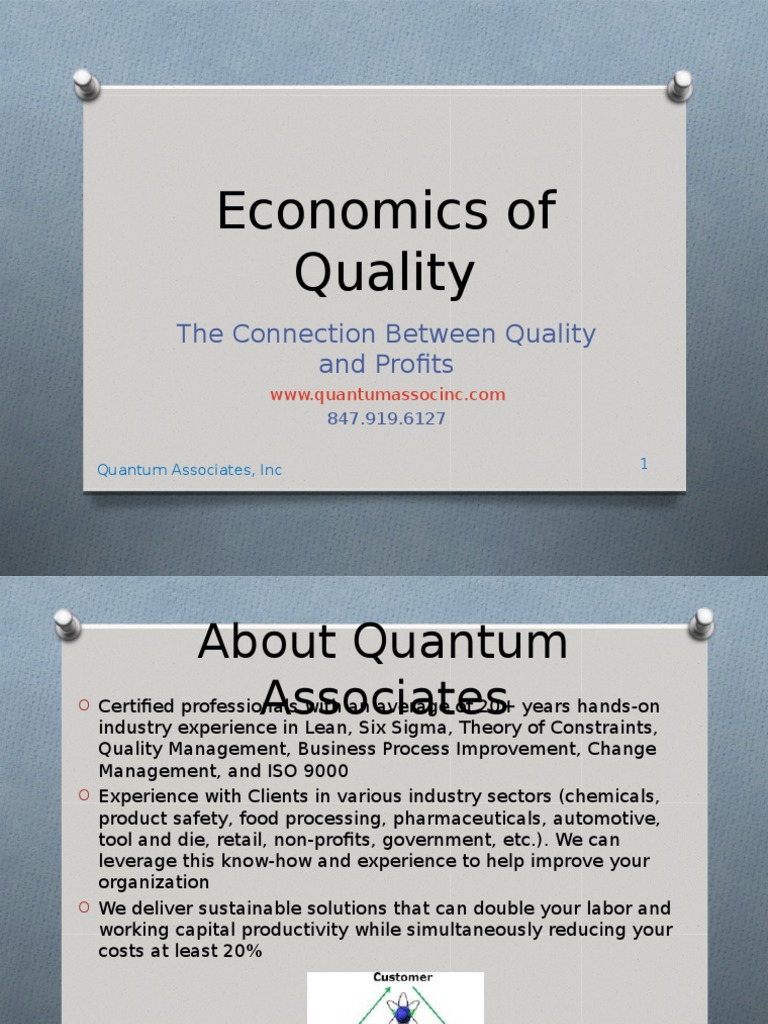 Economics of Quality: The Connection Between Quality and Profits | PDF ...