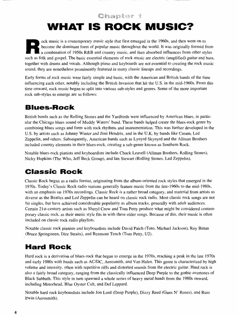 Rock Music: Genres and Influences | PDF | Hard Rock | Rock Music