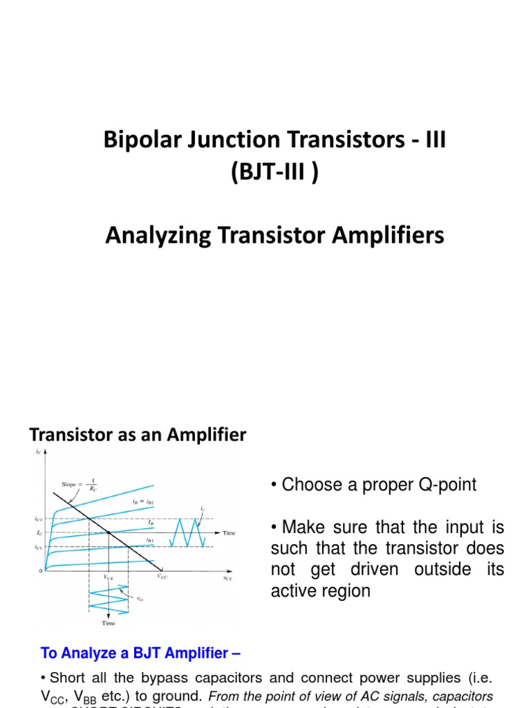 05.BJT-Amplifiers.pdf | Bipolar Junction Transistor | Amplifier