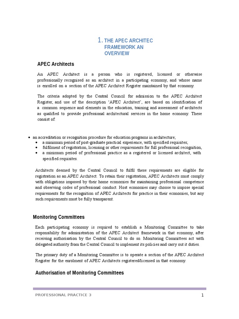 Apec Operations Manual | PDF | Licensure | Architect