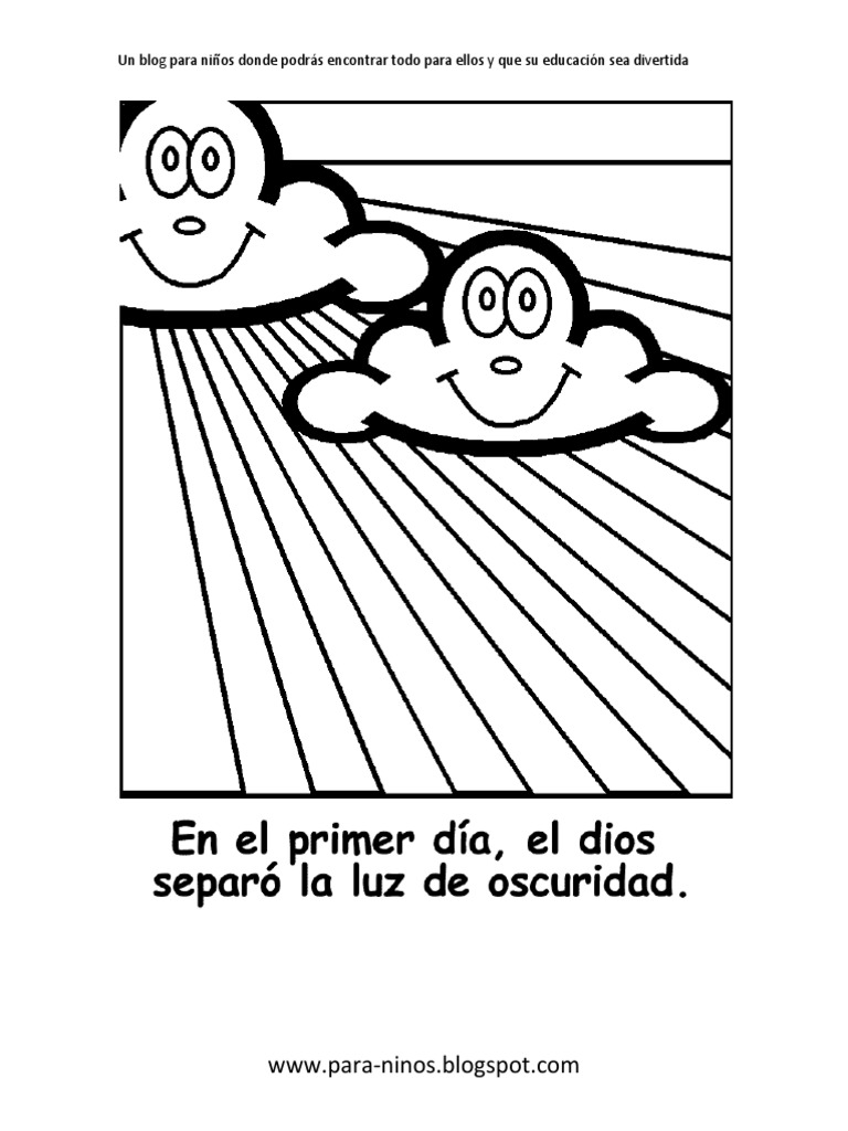 La Creación de Dios para Imprimir y Colorear | Descargar gratis PDF ...